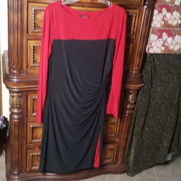 Chaps | Dresses | Chaps Red And Black Dress | Poshmark